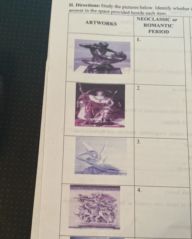 II. Directions: Study the pictures below. | StudyX