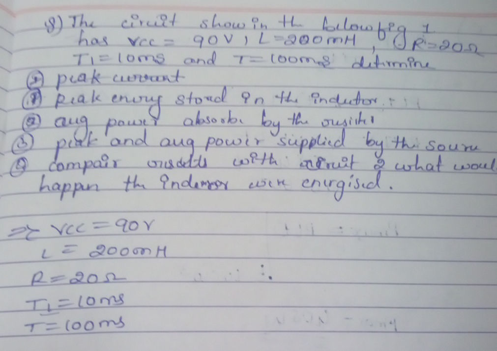 8) The circuit show in the below fig 1 has | StudyX
