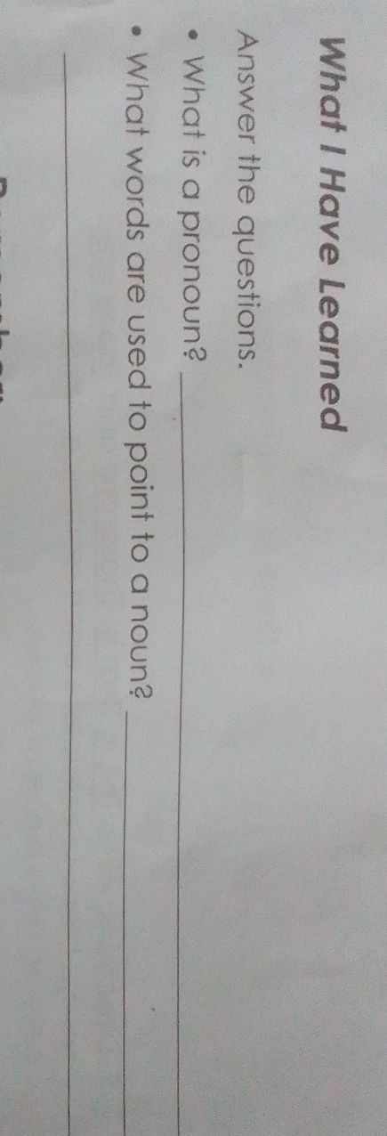 Answer the questions. • What is a pronoun? | StudyX