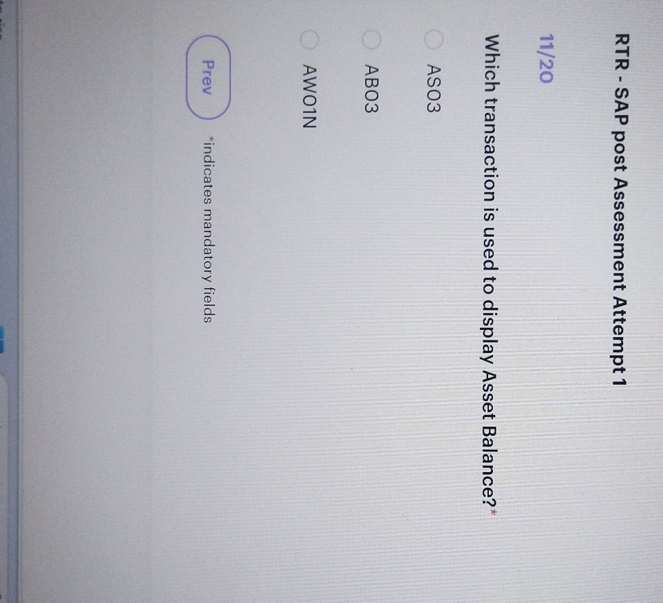 Which transaction is used to display Asset | StudyX