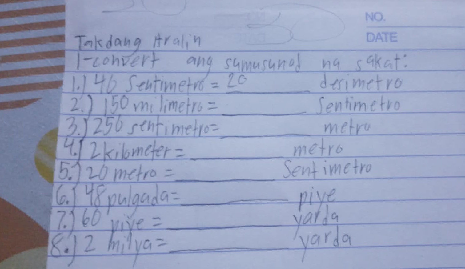 Takdang Aralin 1-convert ang sumusunod na | StudyX