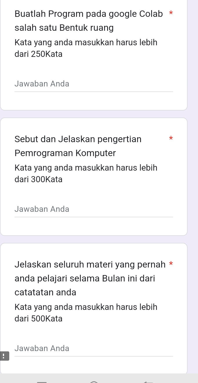 Buatlah Program pada google Colab * salah | StudyX