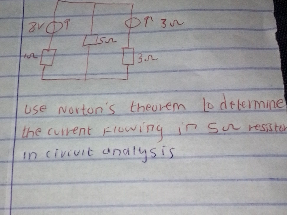 Use Norton's theorem to determine the | StudyX