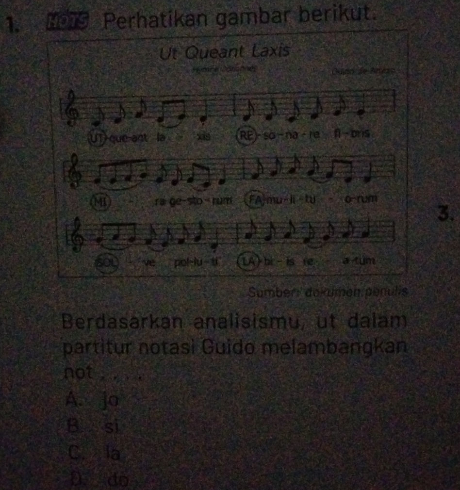 Berdasarkan analisismu, ut dalam partitur | StudyX