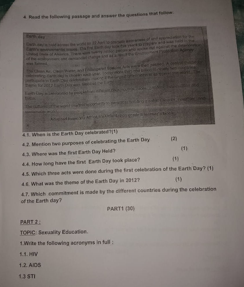 4. Read the following passage and answer the | StudyX