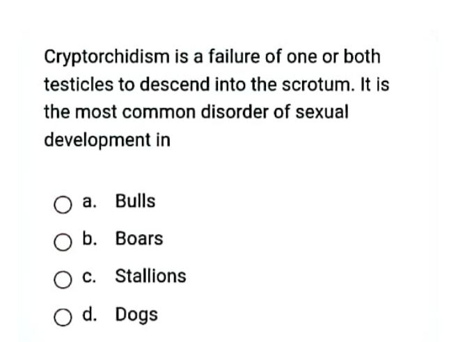 Cryptorchidism is a failure of one or both | StudyX