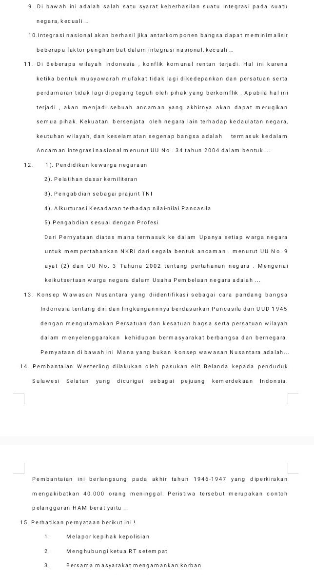 9. Di bawah ini adalah salah satu syarat | StudyX