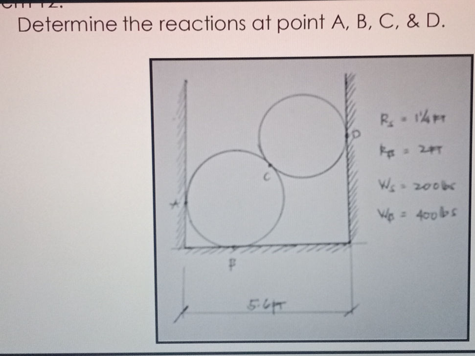 Determine the reactions at point A, B, C, | StudyX