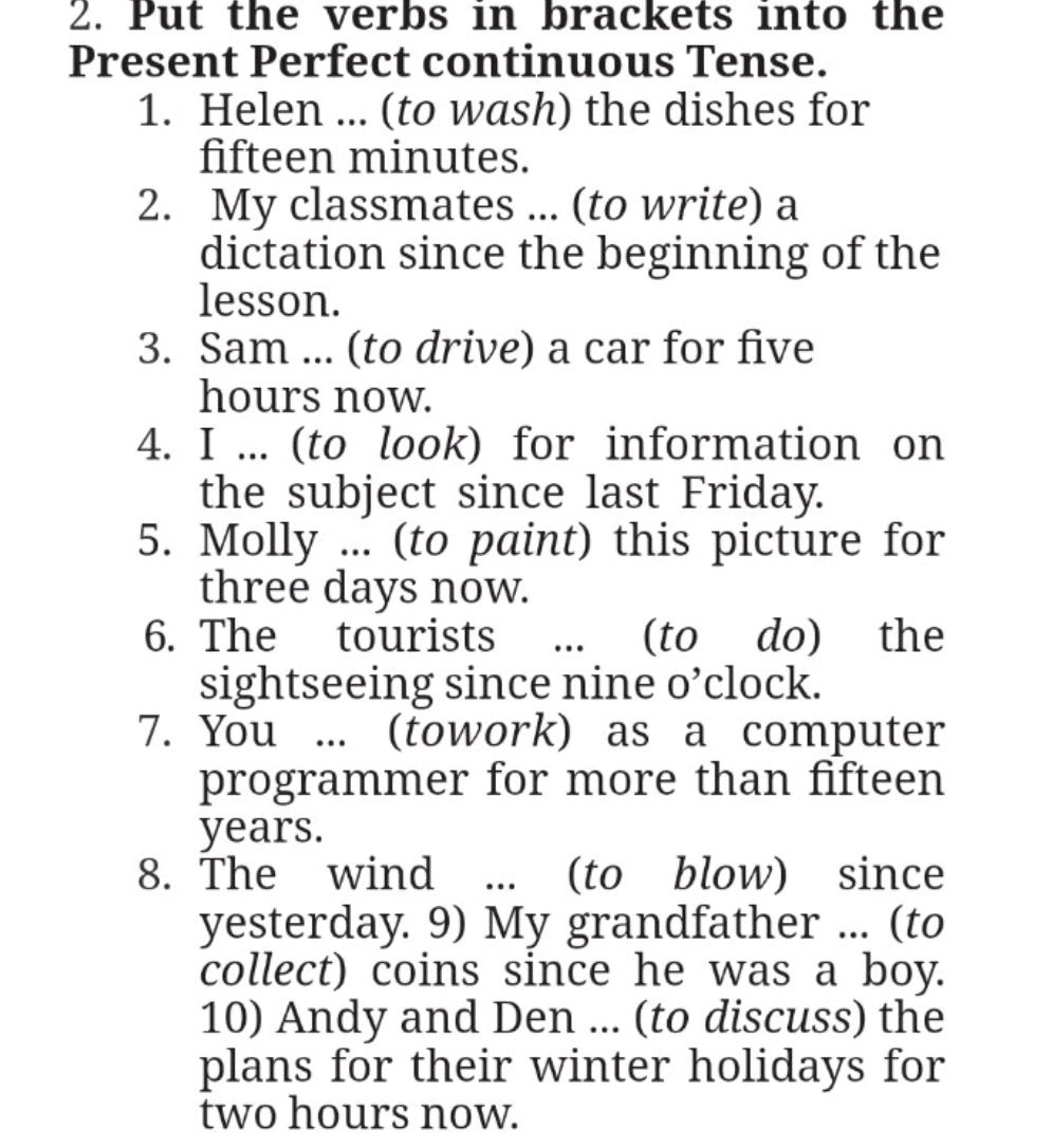 2. Put the verbs in brackets into the | StudyX