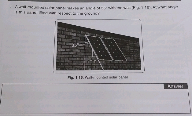 i A wall-mounted solar panel makes an angle | StudyX