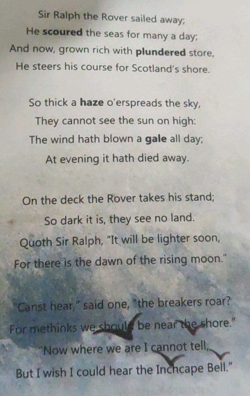 Sir Ralph the Rover sailed away He scoured | StudyX