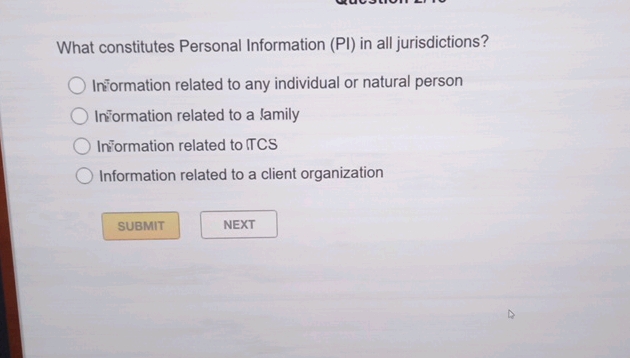 What constitutes Personal Information (PI) | StudyX