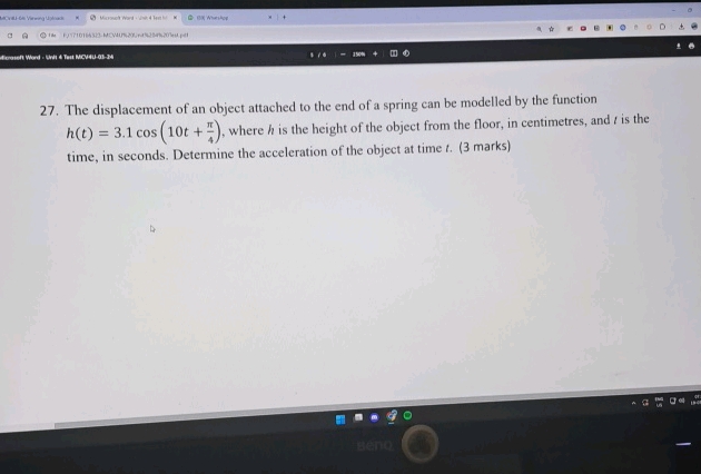 27 The displacement of an object attached | StudyX