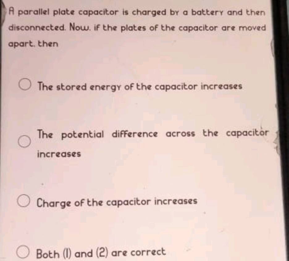 A parallel plate capacitor is charged br a | StudyX