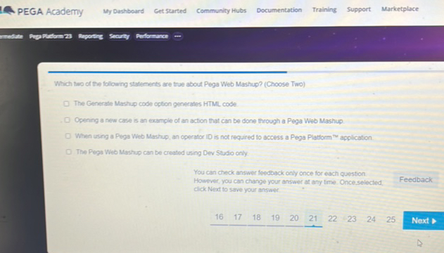 PEGA Academy My Dashboard Get scarted | StudyX