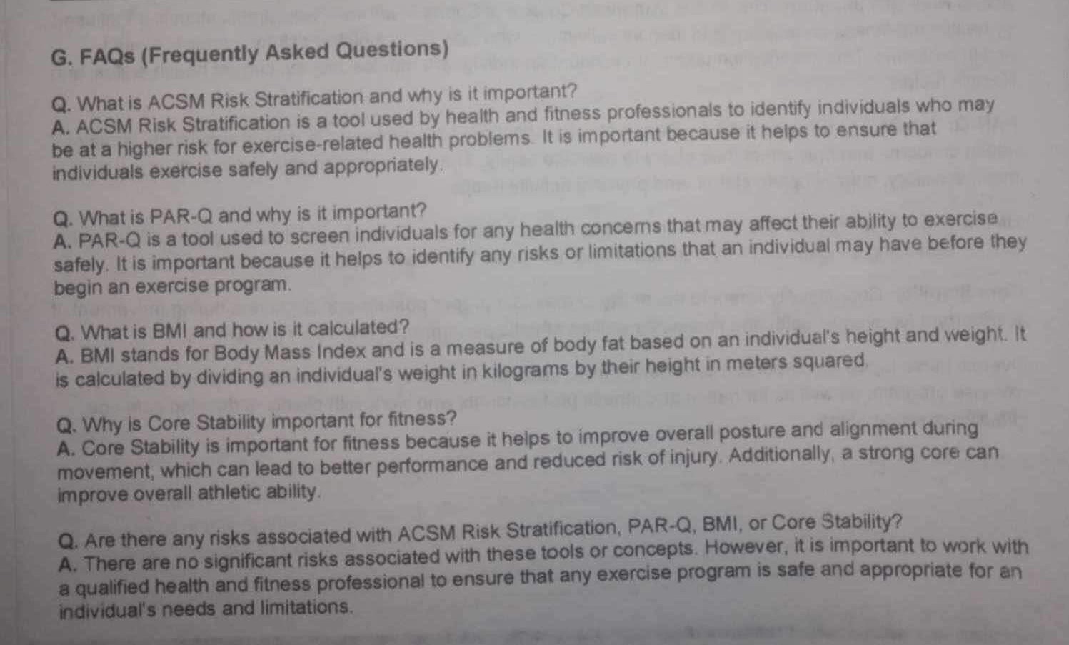 G FAQs (Frequently Asked Questions) Q What | StudyX