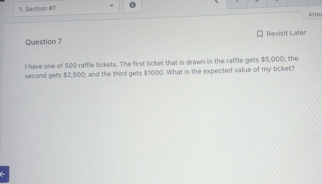 1 Section 1 Atter Question 7 Revisit Later | StudyX