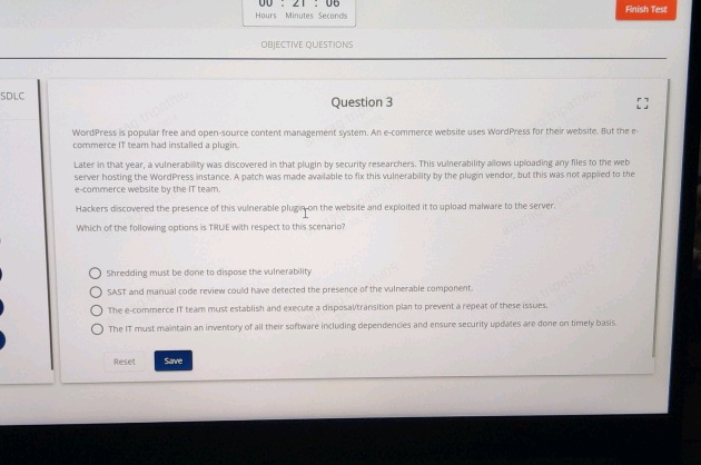 Hours Minutes Seconds Finish Test OBJECTIVE | StudyX