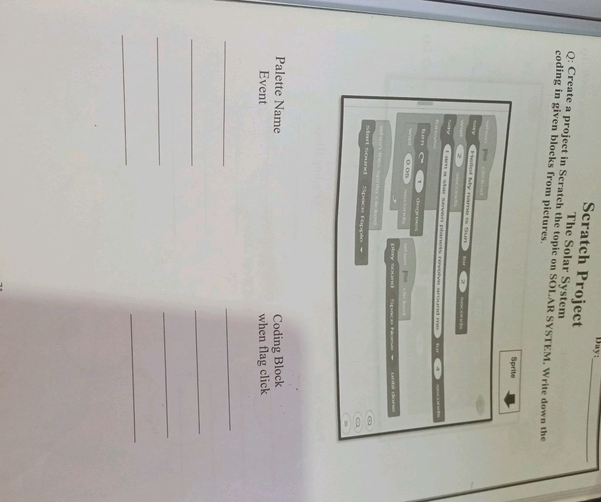 Scratch Project Day The Solar System Q | StudyX