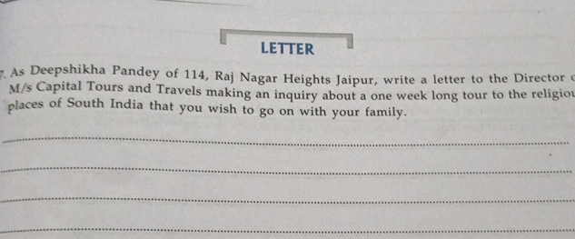 LETTER As Deepshikha Pandey of 114 Raj | StudyX