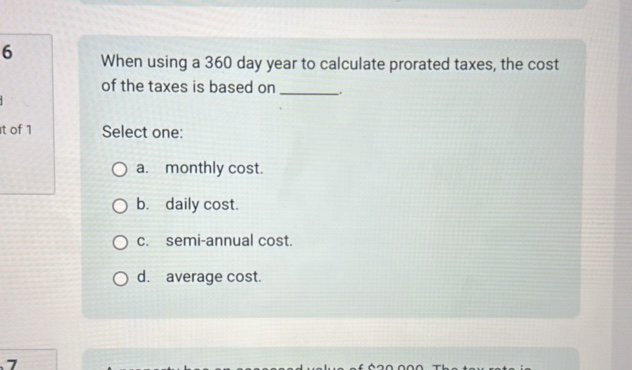 6 When using a 360 day year to calculate