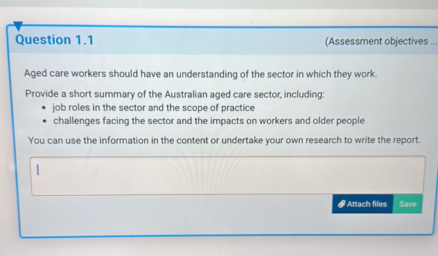 Question 11 (Assessment objectives Aged | StudyX
