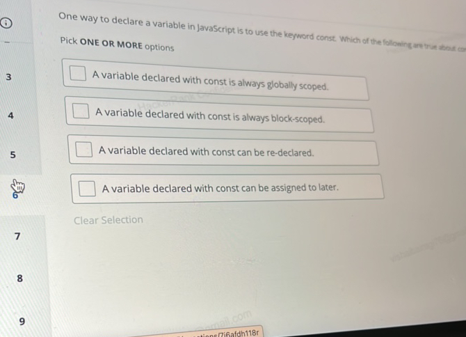 One way to declare a variable in JavaScript | StudyX
