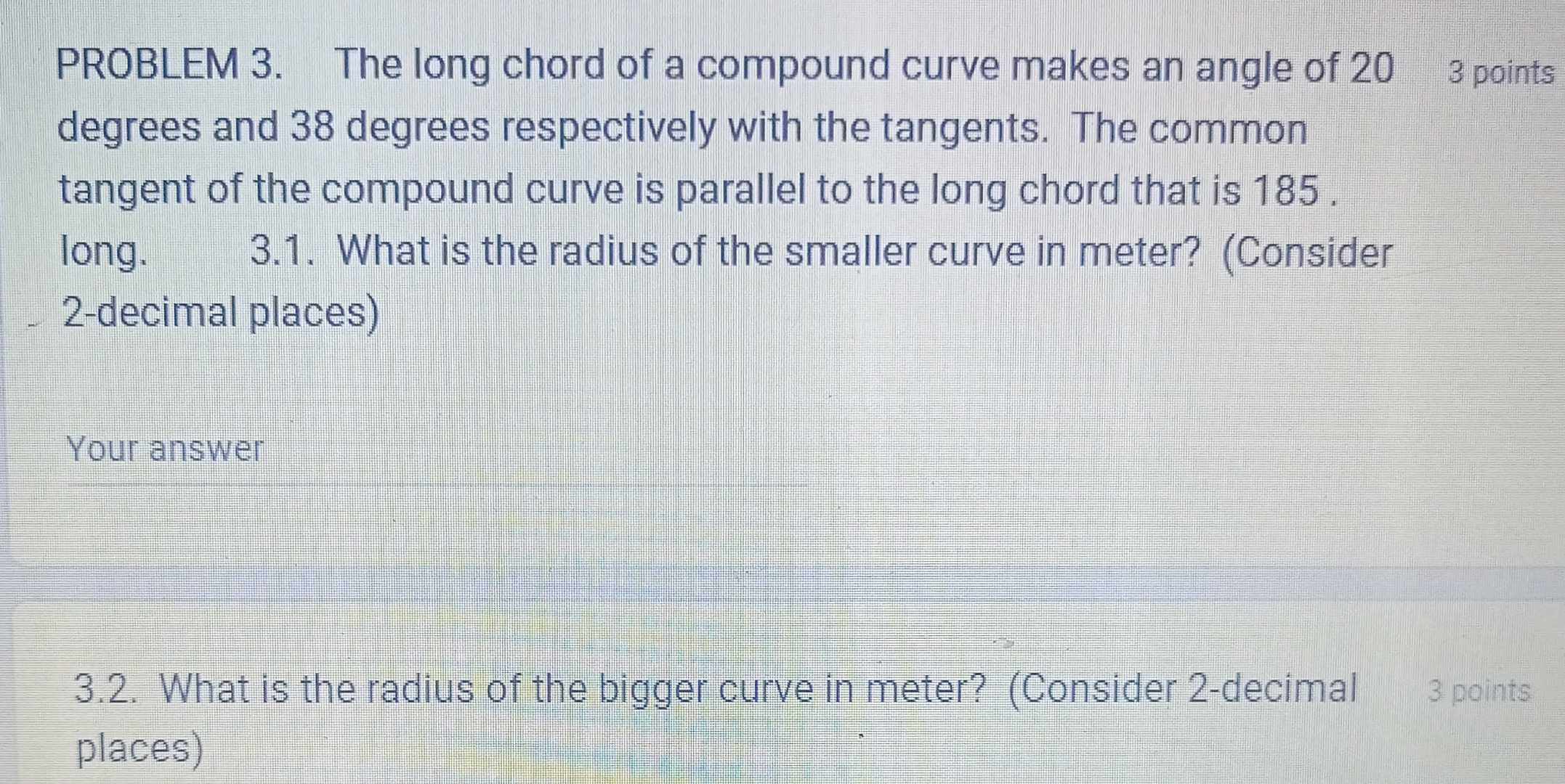 PROBLEM 3 The long chord of a compound | StudyX