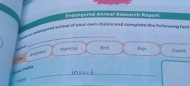 Endangered Animal Research Report