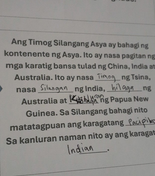 Ang Timog Silangang Asya ay bahaging | StudyX