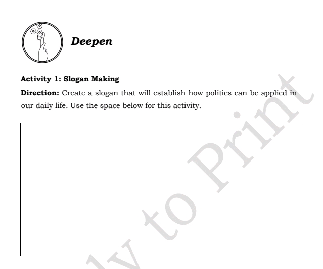 Deepen Activity 1 Slogan Making Direction | StudyX