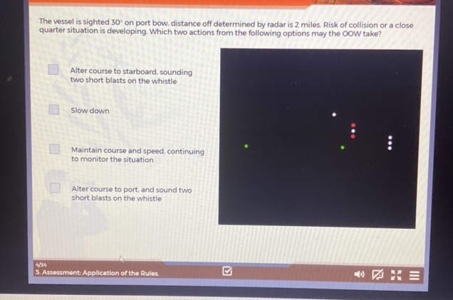 The vessel is sighted 30 on port bow | StudyX