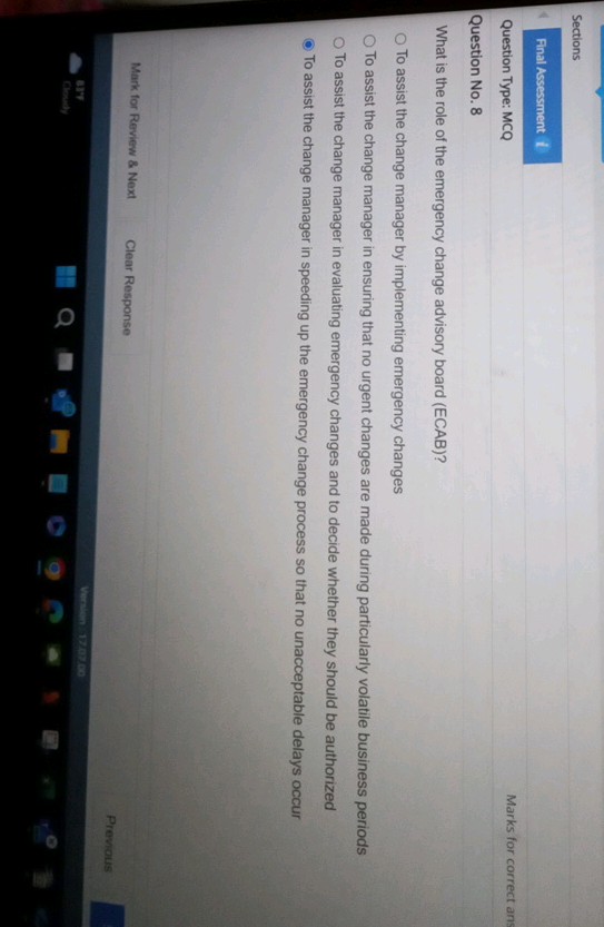 Sections Final Assessment 1 Question Type | StudyX