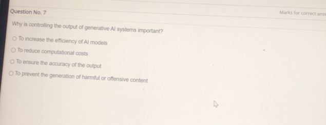 Question No 7 Marks for correct ans Why is | StudyX