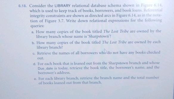 618 Consider the LIBRARY relational | StudyX