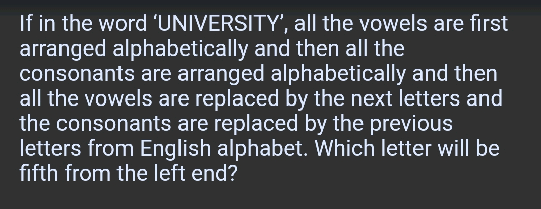 If in the word UNIVERSITY all the vowels | StudyX
