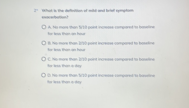 2 What is the definition of mild and brief | StudyX