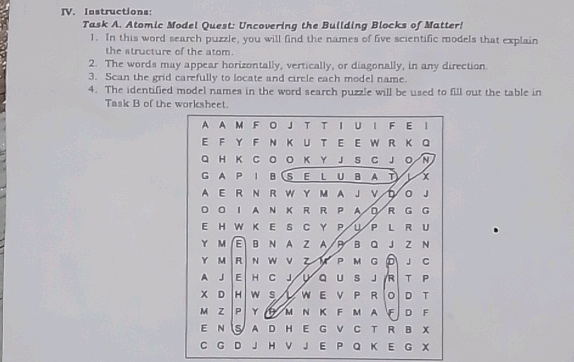 IV Iastructiona Task A Atomic Model Quest | StudyX