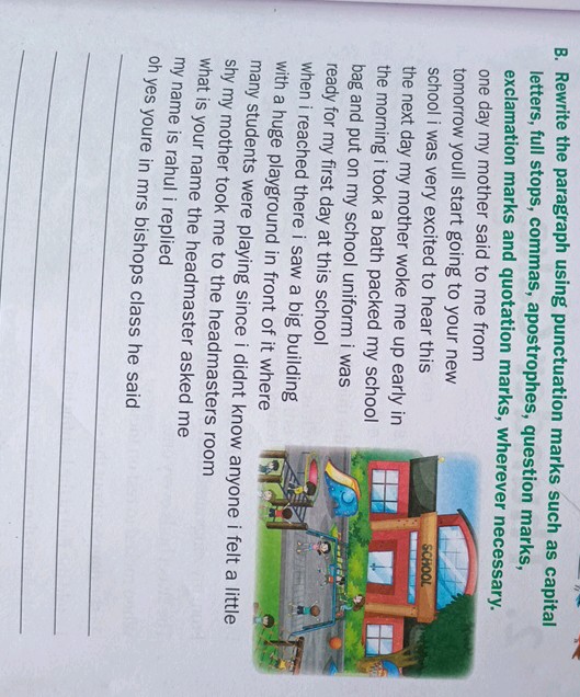 B Rewrite the paragraph using punctuation | StudyX