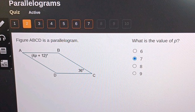 Parallelograms Quiz Active 1 2 3 4 5 6 7 8 | StudyX