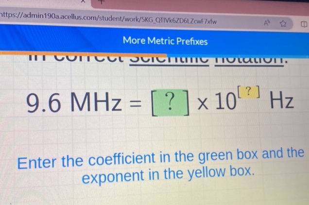 96 MHz= 10 Hz Enter the coefficient | StudyX