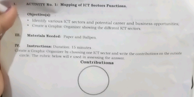 1 ACTIVITY No 1i Mapping of ICT Sectors | StudyX