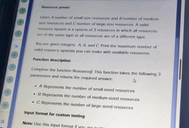 Resource power Given A number of small-slze | StudyX