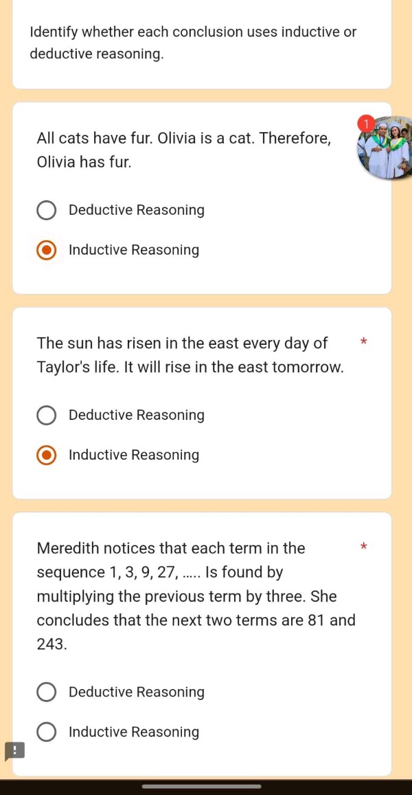 Identify whether each conclusion uses | StudyX