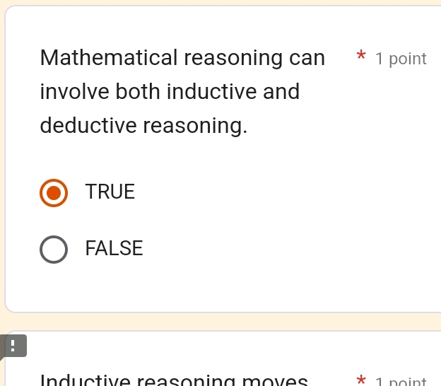 Mathematical reasoning can 1 point involve | StudyX