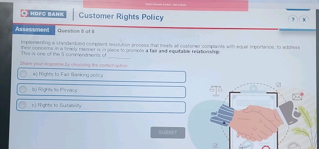 IT HIDFC BANK Customer Rights Policy | StudyX