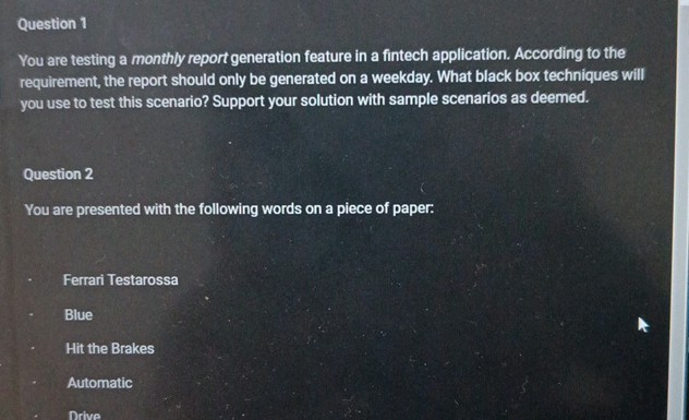 Question 1 You are testing a monthly report | StudyX