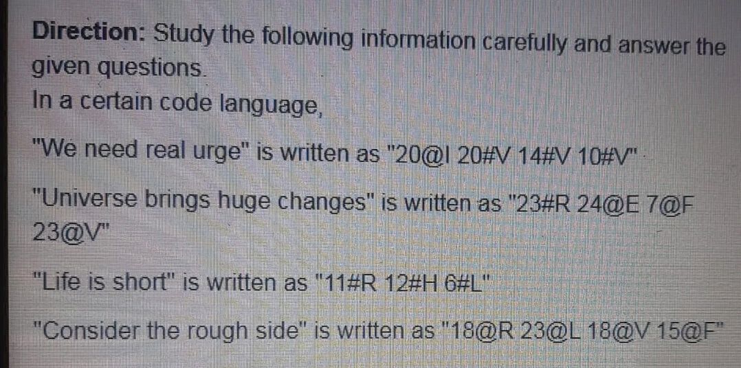Direction Study the following information | StudyX