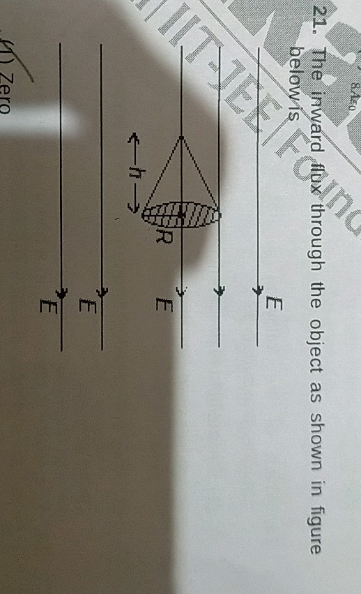 21 The inward flux through the object as | StudyX
