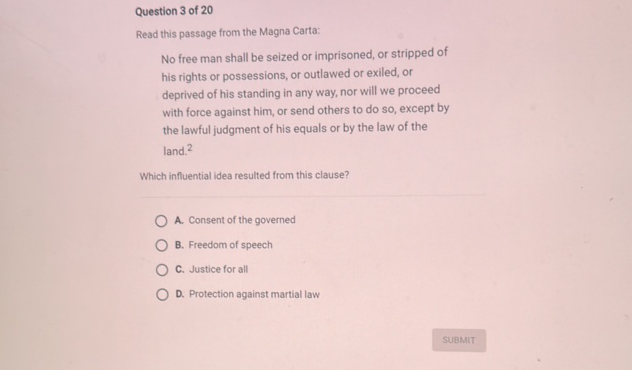 Question 3 of 2 0 Read this passage from | StudyX